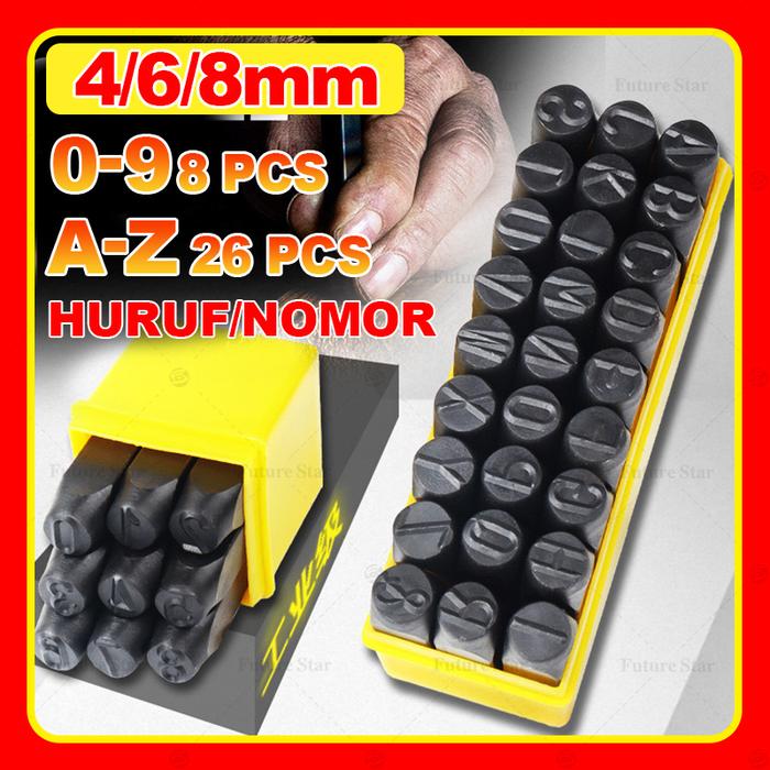 Jual 36pcs Alat Ketok Huruf Dan Angka Nomor Rangka Mesin 0-9 Letter A-Z ...