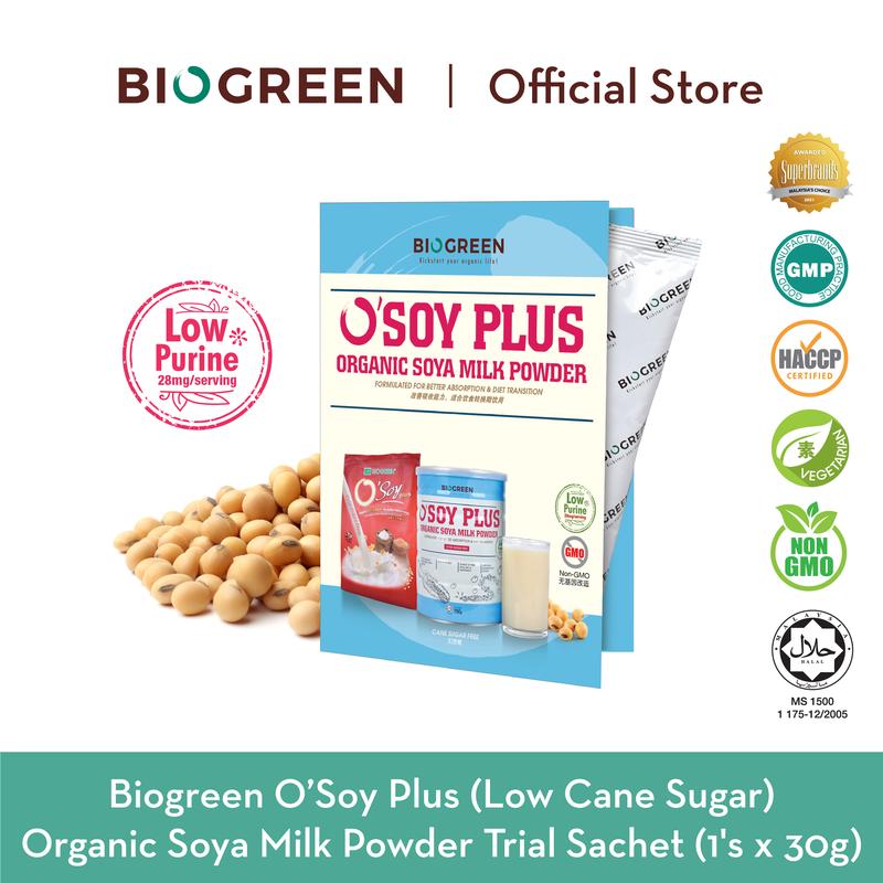 [Trial Sachet] Serbuk Susu Soya Organik Biogreen O'Soy Plus (Tanpa ...