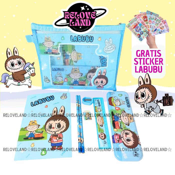 Jual labubu set 6 in 1 alat tulis | stationery labubu | paket alat ...