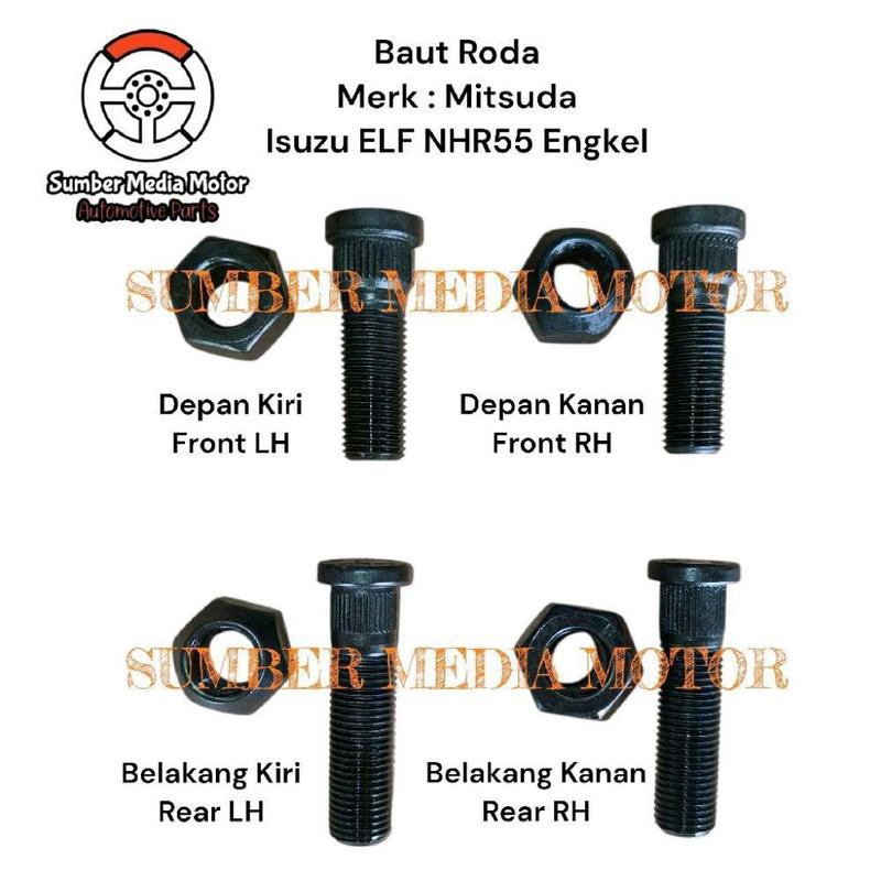 mitsuda hub bolt assy baut roda isuzu elf nhr55 engkel - Shop | Tokopedia