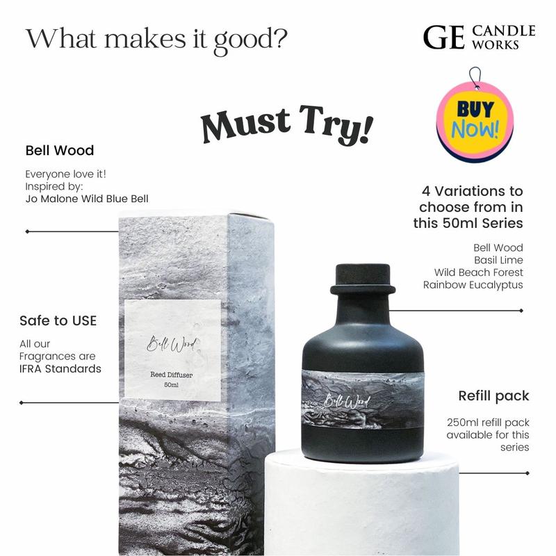 GE Candle Works 50ml PREMIUM QUALITY Reed Diffuser Home Fragrance ...