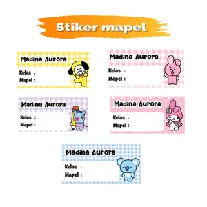 stiker label nama mapel custem nama 17 pcs dan 25 pcs - Shop | Tokopedia