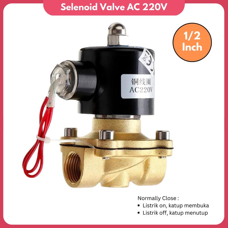 Selenoid valve 220v AC Electric Solenoid Stop Kran Listrik Ukuran - Shop | Tokopedia