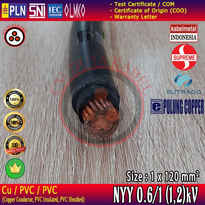 Jual Kabel NYY 1x120 mm2 MERK SUPREME CABLE / KABELMETAL (KMI ...