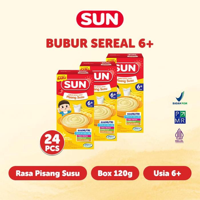 Promo 24 PCS - SUN Bubur Bayi 6+ Pisang Susu Ekonomis 120 Gr - Jakarta ...