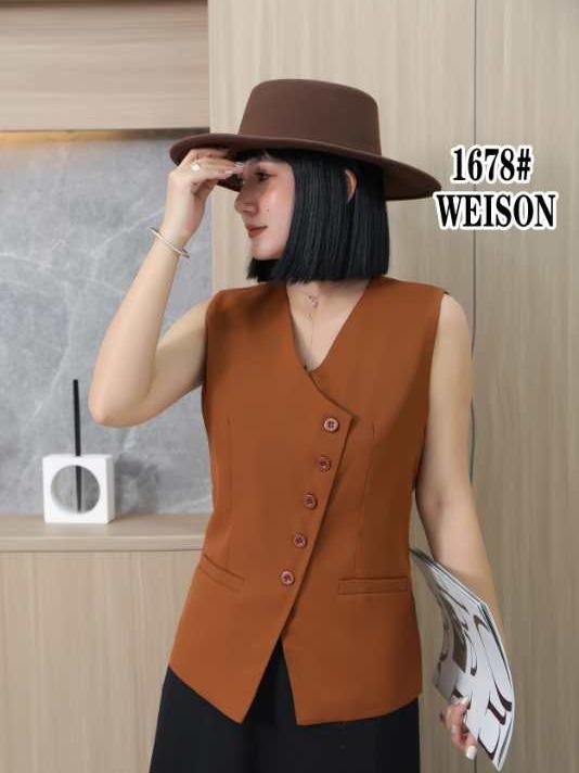 WEISON V NECK SLEEVELESS VEST SLANTING BUTTON BLAZER #W1678 - TikTok ...