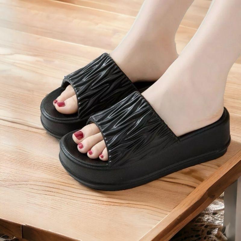 SANDAL SELOP | SANDAL FOREVER | PLATFORM SOL TINGGI WANITA KOREAN ...