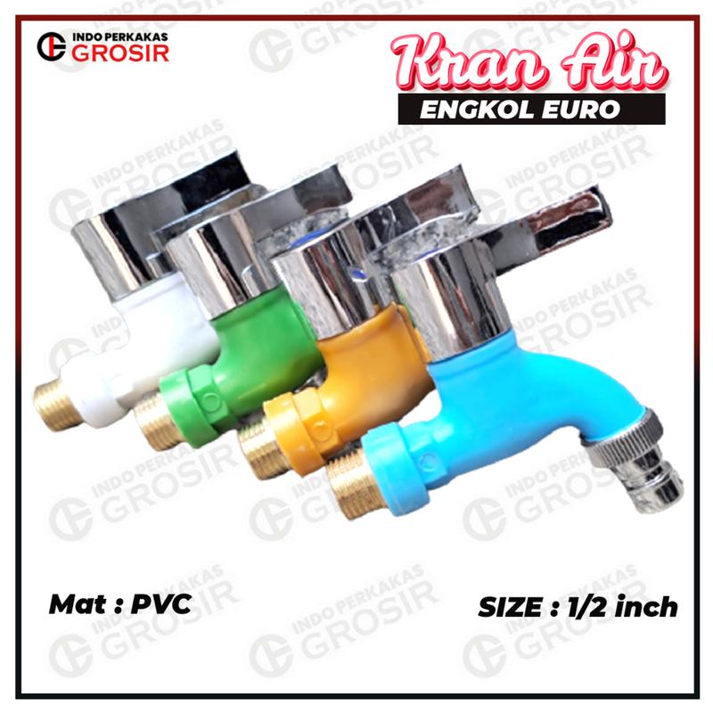 Kran Keran Air Tembok Taman 1/2 Inch PVC Kran Plastik Warna 1/2" - Shop ...