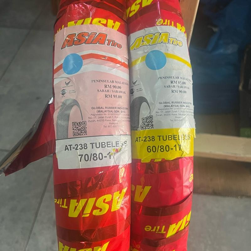 TAYAR MOTORSIKAL TUBELESS ASIA BUNGA DIAMOND 60/80/17 , 70/80/17 ...