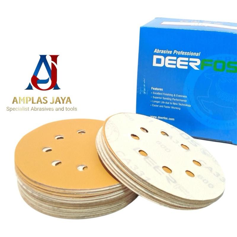 Amplas Bulat Velcro 5 Inch Lubang 8-Gold Deerfos - Shop | Tokopedia