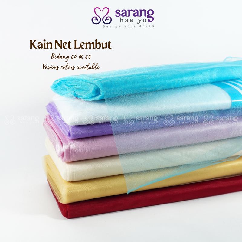1 meter Kain Net Lembut Shining Organza Hamper Wrapper Tutu Kain ...