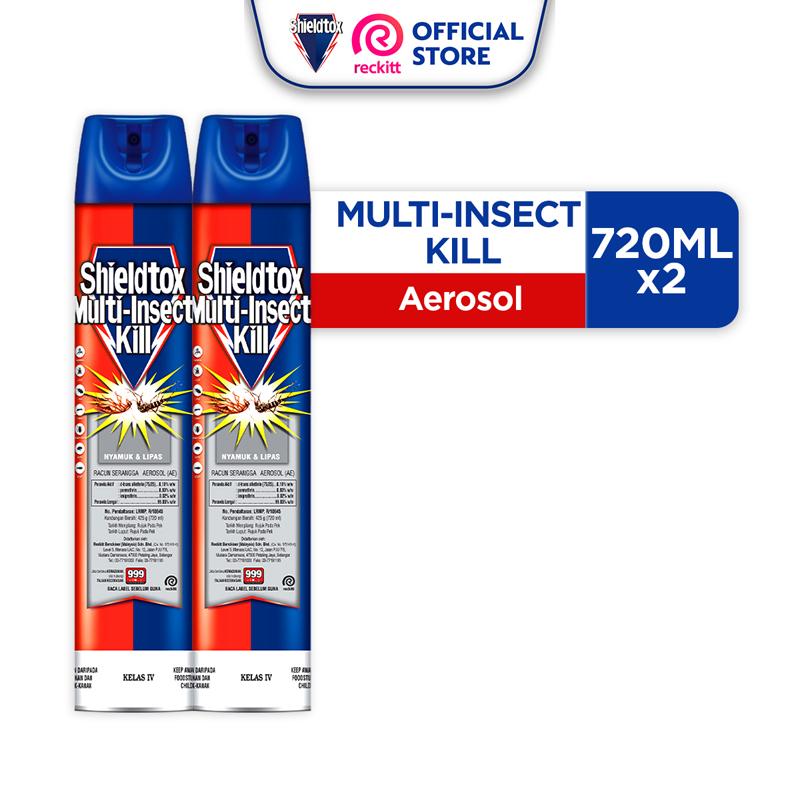 Shieldtox Multi-Insect Killer Spray Aerosol 720ml Twinpack Repellant ...