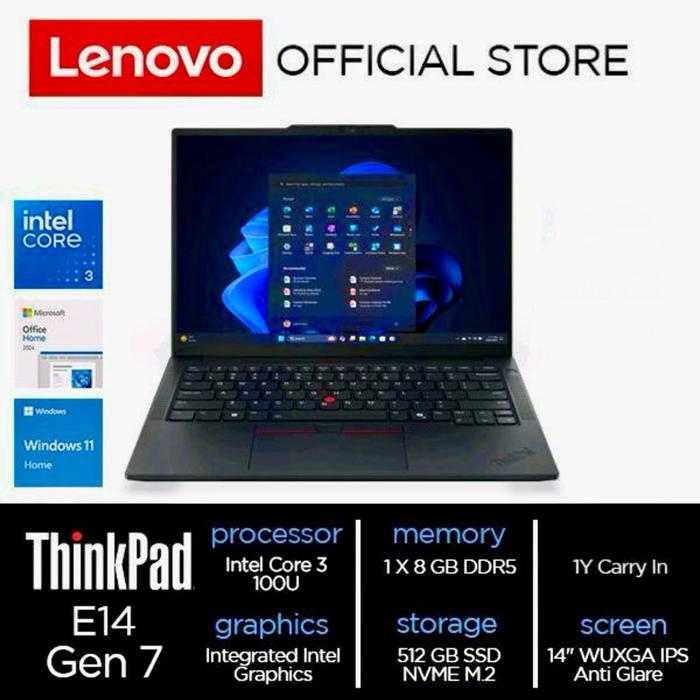 Jual ThinkPad E14 Gen 7 Intel 21T9S00C00 Core 3-100U 8GB 512GB Windows ...