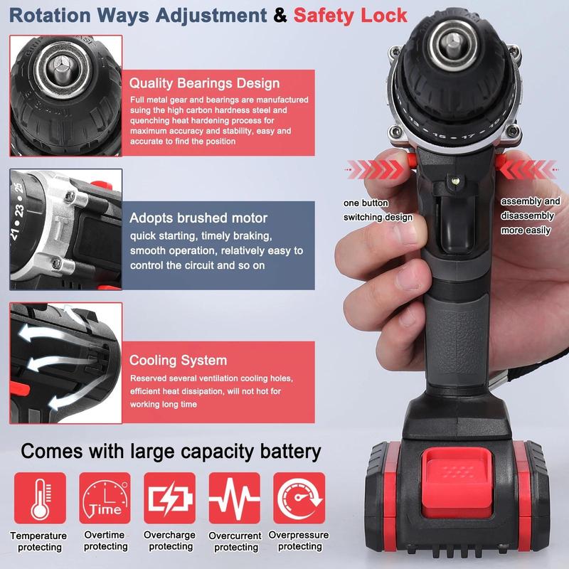 699VF BOR Mesin Bor Listrik Baterai 3in1 Impact Cordless Besi Tembok ...