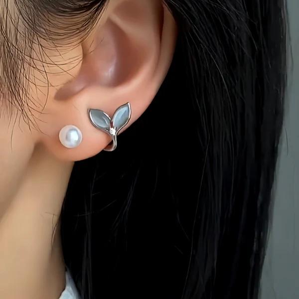 14K Gold-Plated Elegant Pearl Fishtail Earrings - TikTok Shop Singapore