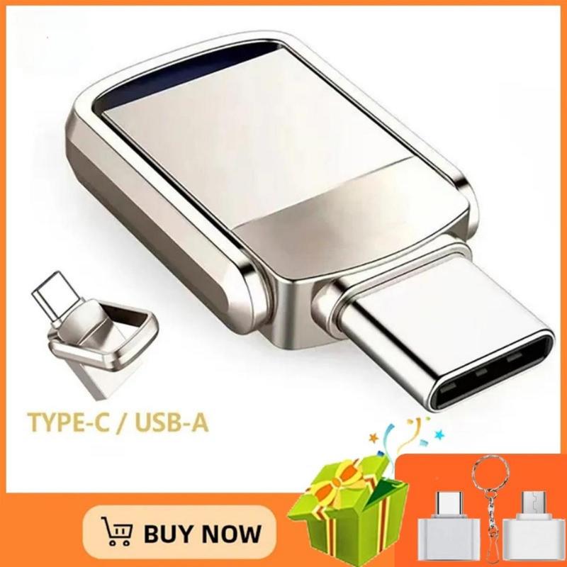 Pemacu Denyar USB, 2-dalam-1 JENIS-C, Mini, Logam, Penyimpanan ...