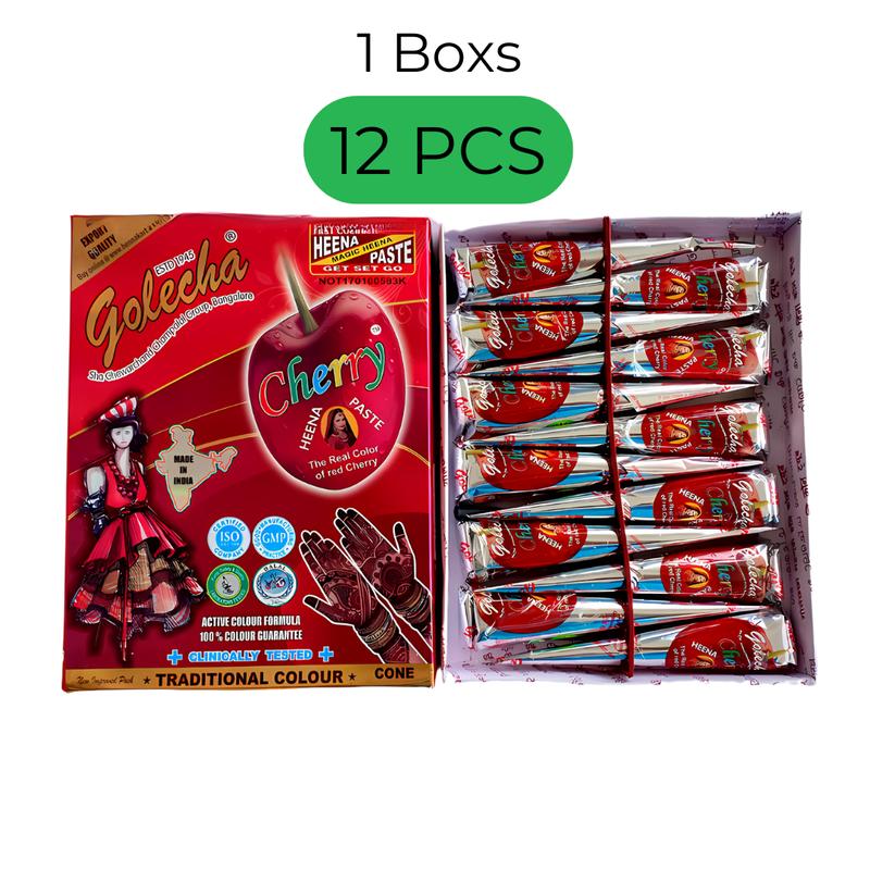Henna Golecha Cherry Henna Paste 12pcs 1 box Inai Kuku Golecha - TikTok ...