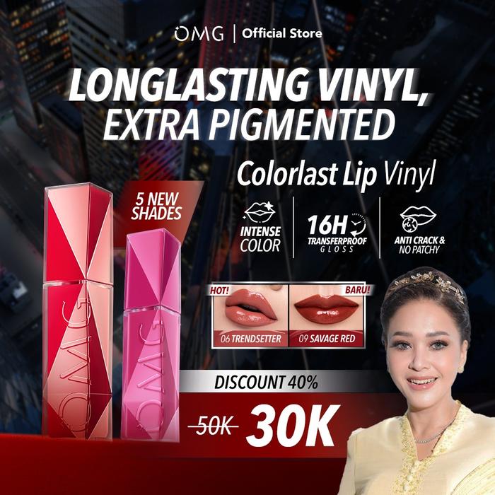 Jual [NEW SHADE!] OMG OH MY GLAM Colorlast Lip Vinyl 2.5 g ...