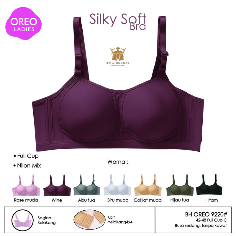 Bra Oreo (Promo 3pcs) Art 9220 Silky Soft Bh Busa Tipis Full Cup C ...