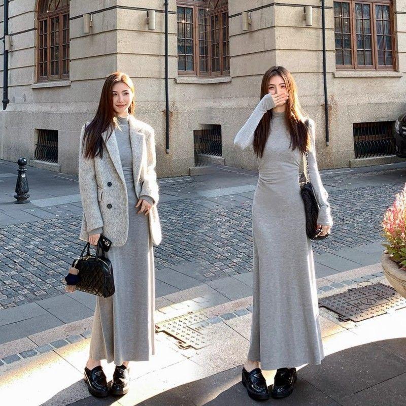 Gaun Bodycon untuk Wanita, Leher Turtleneck, Rekaan Bagus, Gaya ...