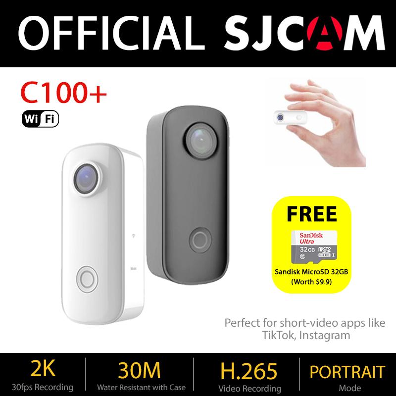 SJCAM C100+ Plus Clip on Mini Camera Live Portrait Mode 2K H265 ...