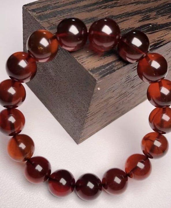 Natural raw ore blood amber bracelet. - TikTok Shop Singapore