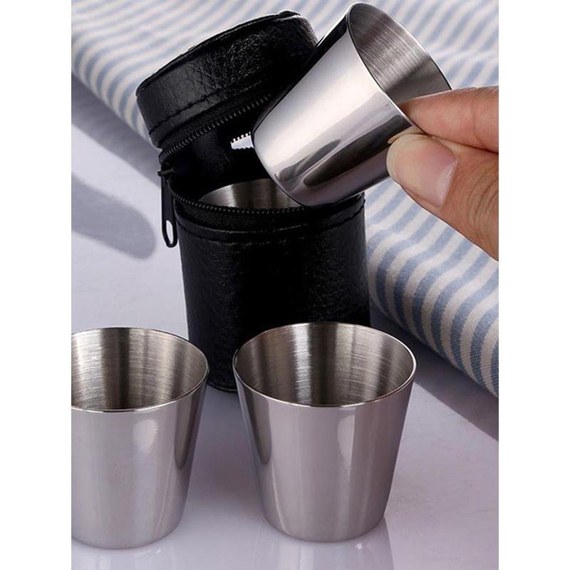 4Pcs 30ml Outdoor Travel Stainless Steel Shot Cups Shot Glas - TikTok ...