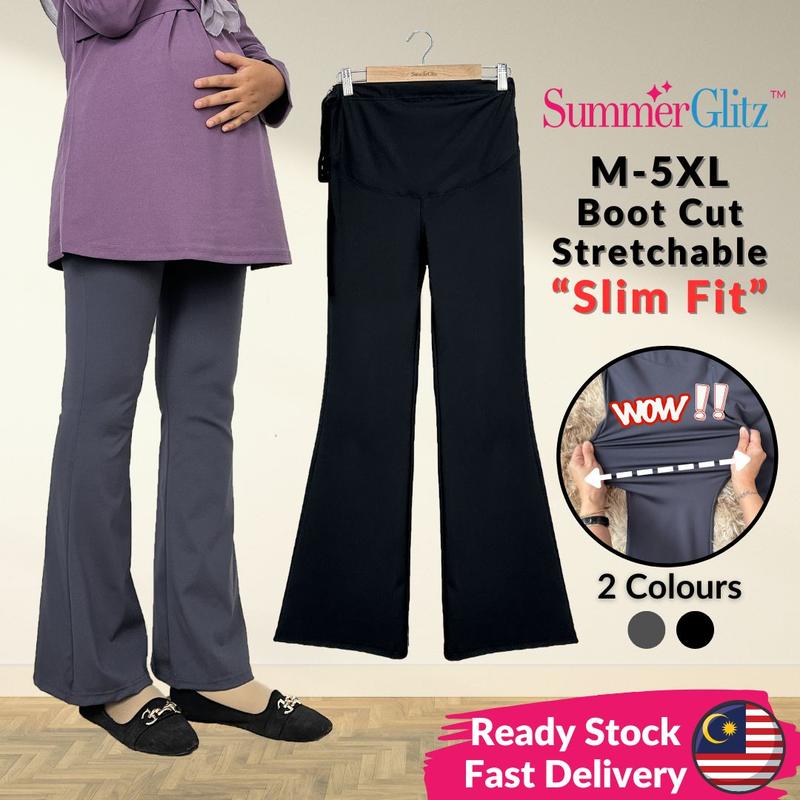 SummerGlitz Maternity Pants Super Stretch Bootcut Yoga Pants Seluar ...