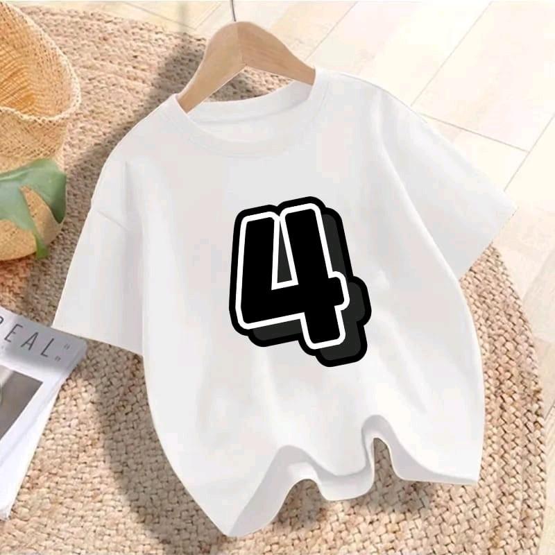 kaos anak angka 4 cowok&cewek viral atasan anak baju anak Fashion ...