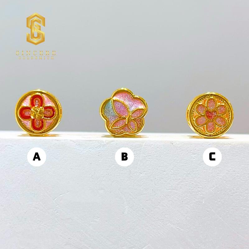 Sincere Store Emas 916 Bead Round Flower & Butterfly | Emas 916 ...