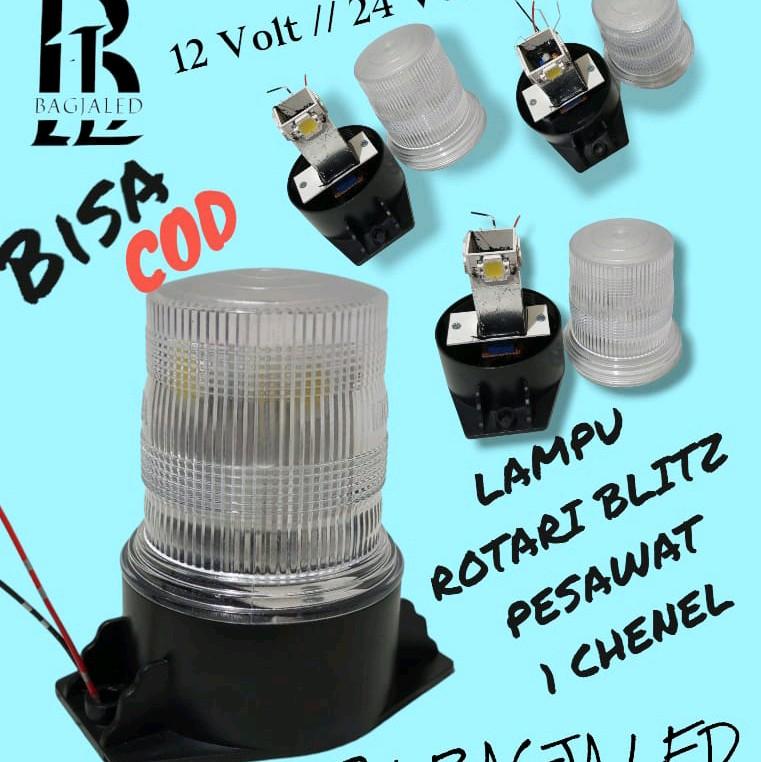 LAMPU ROTARI BLITZ PESAWAT TERANG 12-24VOLT PAKE LED HPL (RAKITAN ...