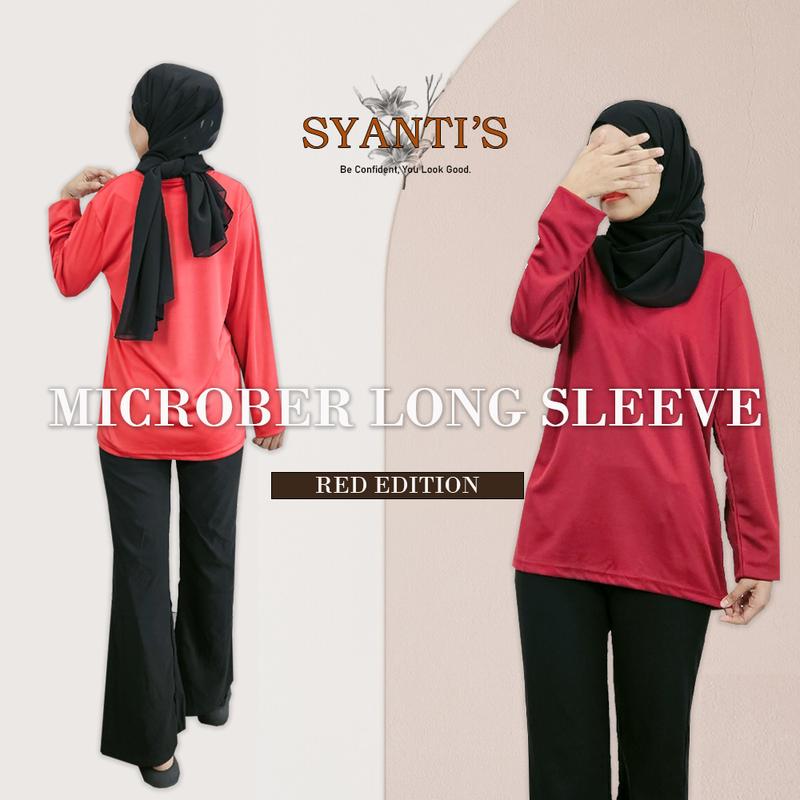 Syanti's Microfiber Long Sleeve Tshirt Woman Red Edition - TikTok Shop ...