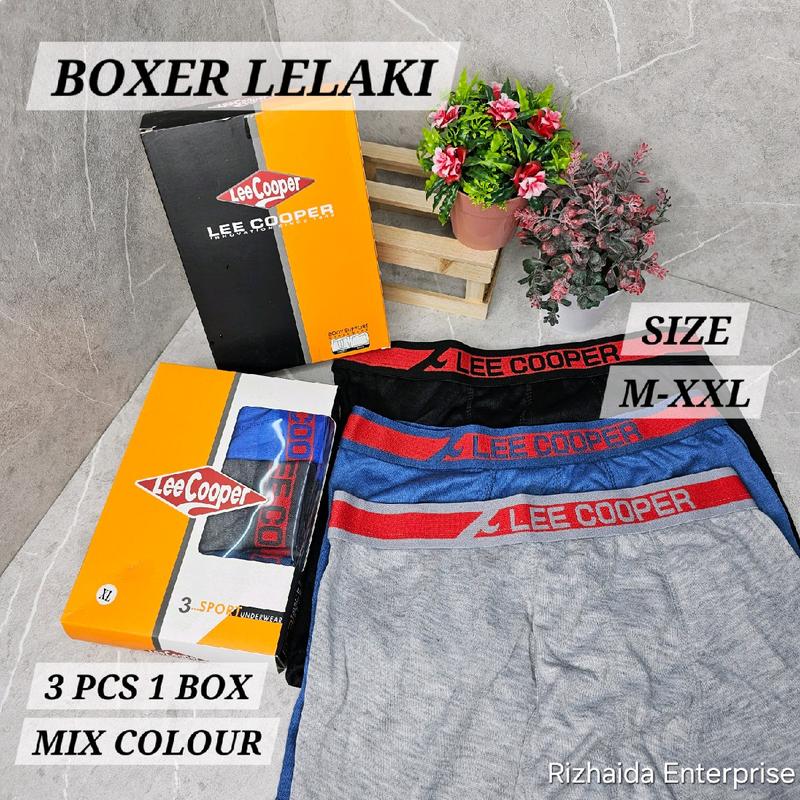 [READY STOK] Boxer Lelaki Lee Cooper 3PCS Saiz M-XXL dalam 1BOX ...