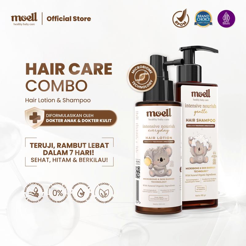 Moell Hair Care Combo - Hair Lotion 100gr & Shampoo 185gr - Menumbuhkan ...