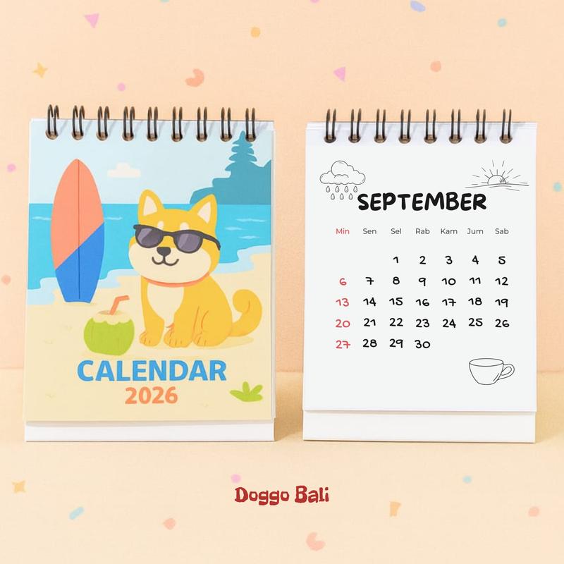 Hadiah Unik Kalender Meja 2026 Mini Spiral Tanggal Merah Lengkap Desain ...