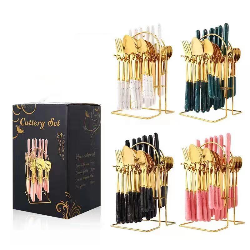 REDBUZZ 24pcs Spoon Fork Set Stainless Steel Tableware Cutlery - TikTok ...