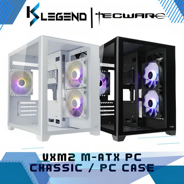 TECWARE VXM2 M-ATX PC CHASSIC / PC CASE [ BLACK / WHITE ] Tempered ...
