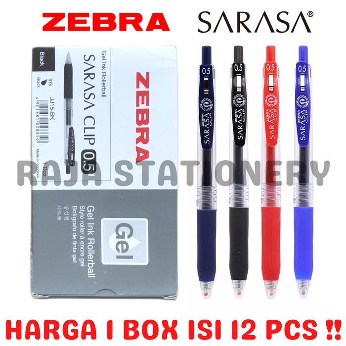 Jual PEN SARASA HITAM BIRU MERAH HIJAU CLICKER CETEK BLACK BLUE RED ...