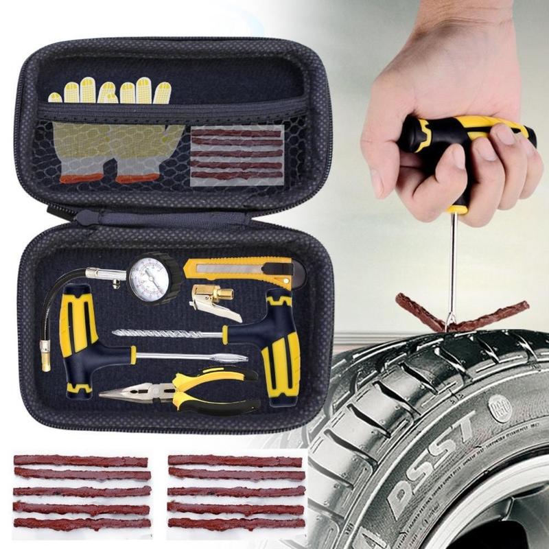 Portable tire repair kit Needle repair kit Carrying Case Emergency ...