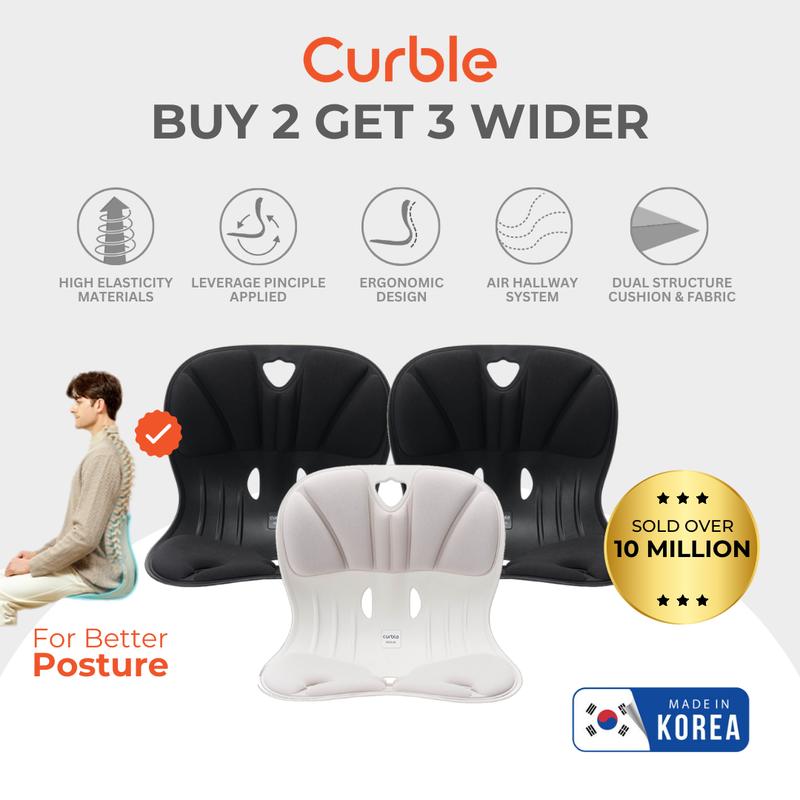 Curble Posture Chair Wider - BUY 2 GET 3 (2pcs Black & 1pcs Grey) - Shop | Tokopedia