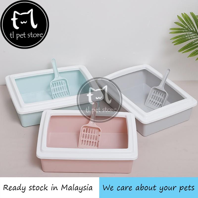 Kotak Pasir Kucing dengan Penyodok Semi Closed Macaron Color - TikTok ...