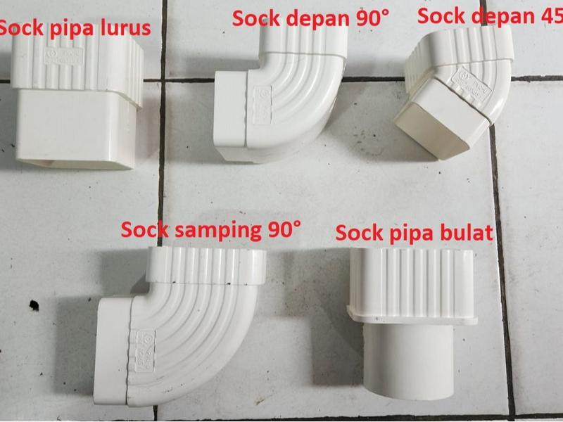 Aneka sock pipa sambungan talang Alderon sok 90 45 90° 45° aksesoris ...