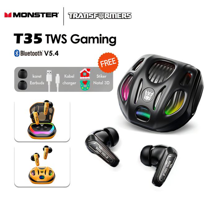 Promo Monster x Transformers T35 Earphone Headset True Wireless Stereo ...