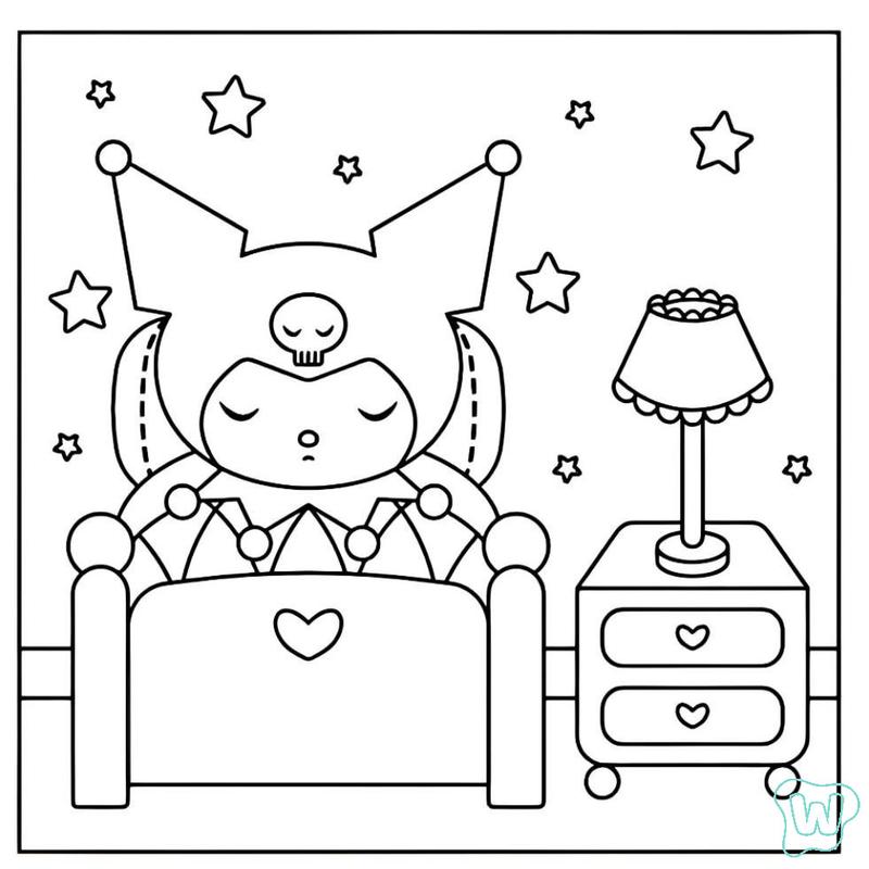 Buku Mewarnai Anak-Kertas Mewarnai Tema Kuromi 20-40 Lembar A4/A5 ...