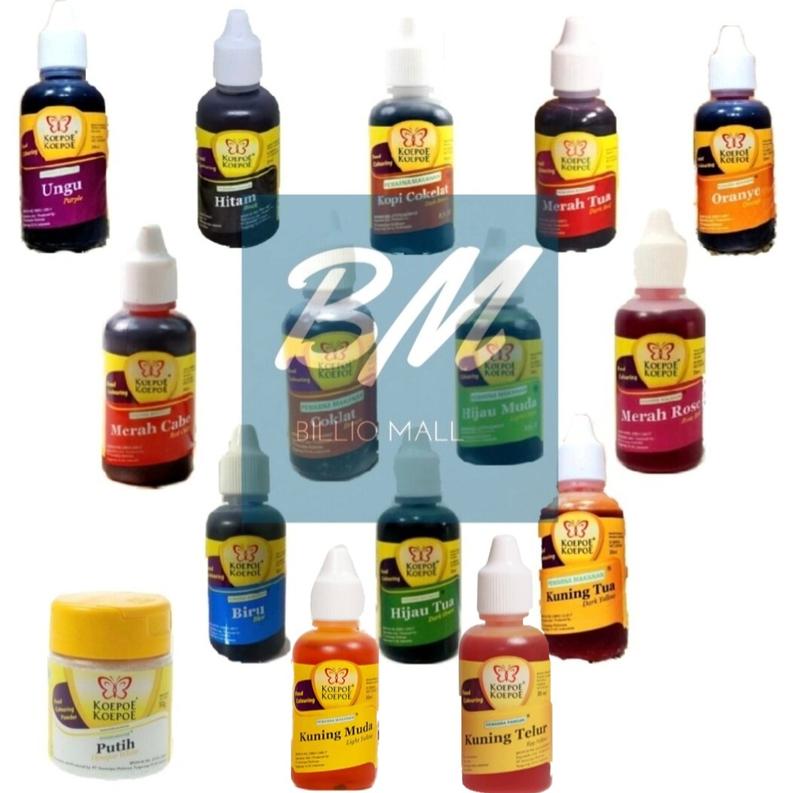 Koepoe Kupu Pewarna Makanan 30 ml HALAL Food Coloring - Shop | Tokopedia