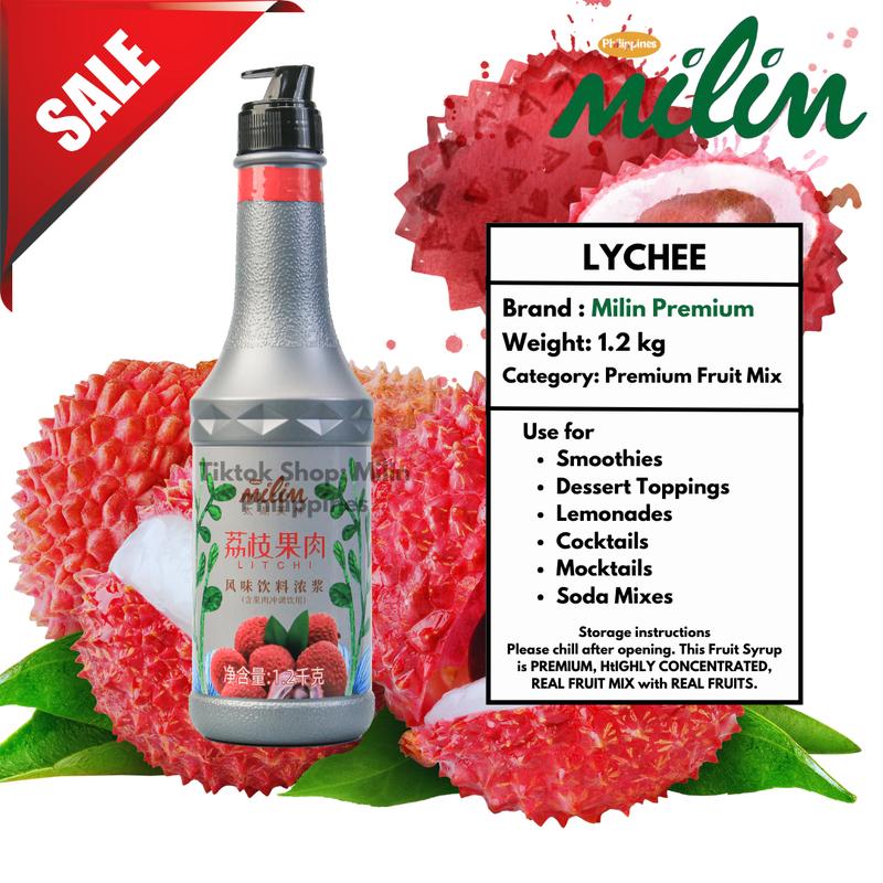 MILIN PREMIUM Lychee Fruit Mix - Highly Concentrated Real Fruit ...