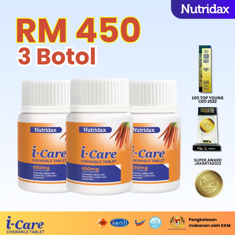 4 Botol Nutridax I-Care Tablet Kunyahan untuk Penjagaan Mata - 15 ...