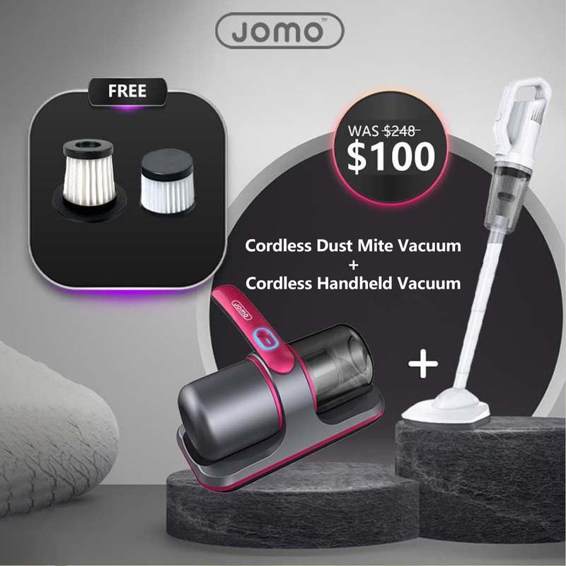 JOMO Cordless Dust Mite Vacuum + 12000pa Cordless Powerful Handheld ...