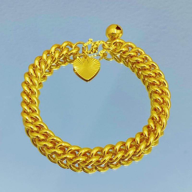 MIL GELANG TANGAN GAJAH 0.7CM EMAS TITANIUM METAL COATING AKSESORI ...
