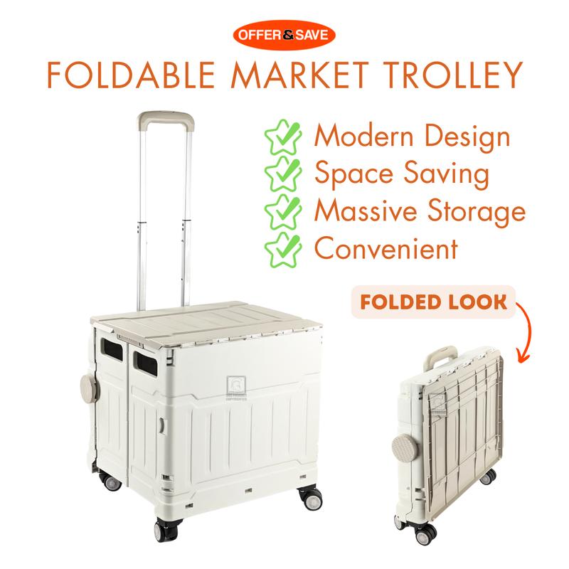 Foldable Trolley / Foldable Shopping Cart / 360 Rotation / Easy ...